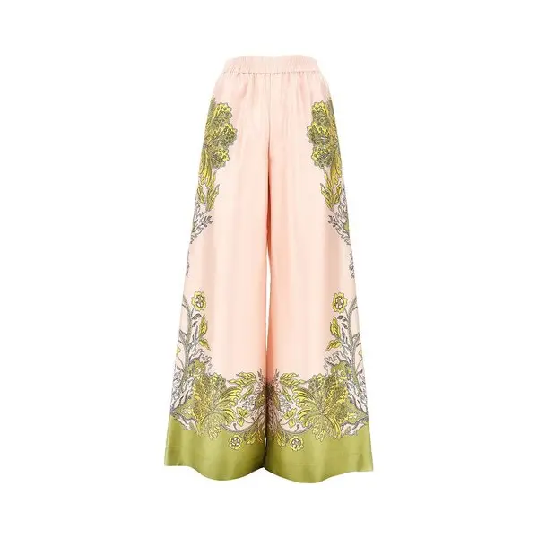 La DoubleJ Printed Silk Palazzo Pants Woan