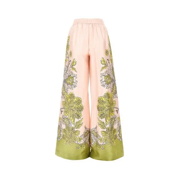 La DoubleJ Printed Silk Palazzo Pants Woan