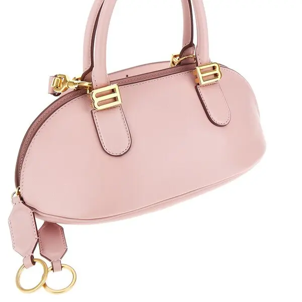 Balenciaga Leather Mini 'bolero' Bowling Bag - Pink