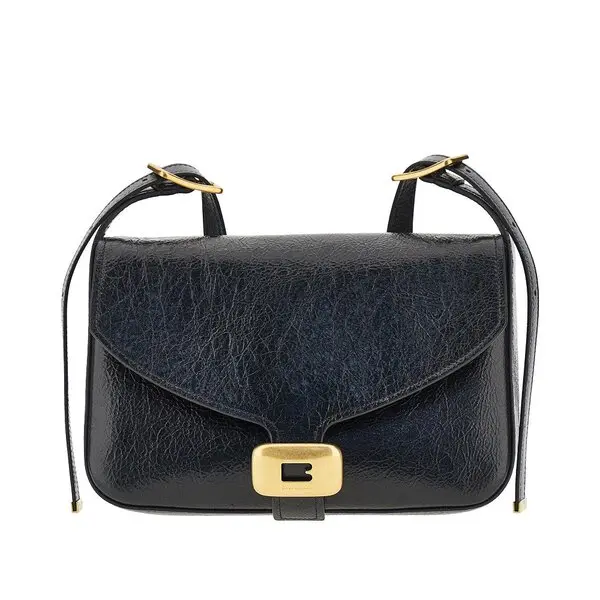 Balenciaga Arena Leather Shoulder Bag With Buckle Detail - Black