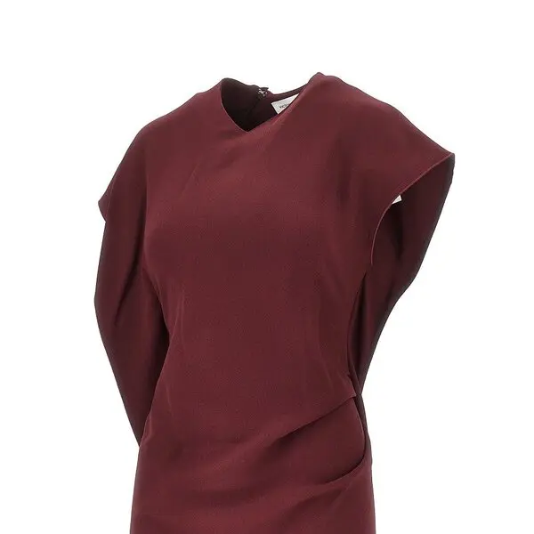 Victoria Beckham Ankle-length Cady Dress With Asymmetrical Hem