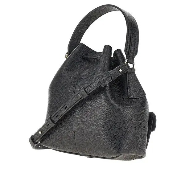 FERRAGAMO Grained Leather Bucket Bag - Black