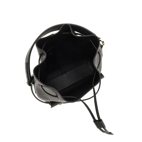 FERRAGAMO Grained Leather Bucket Bag - Black