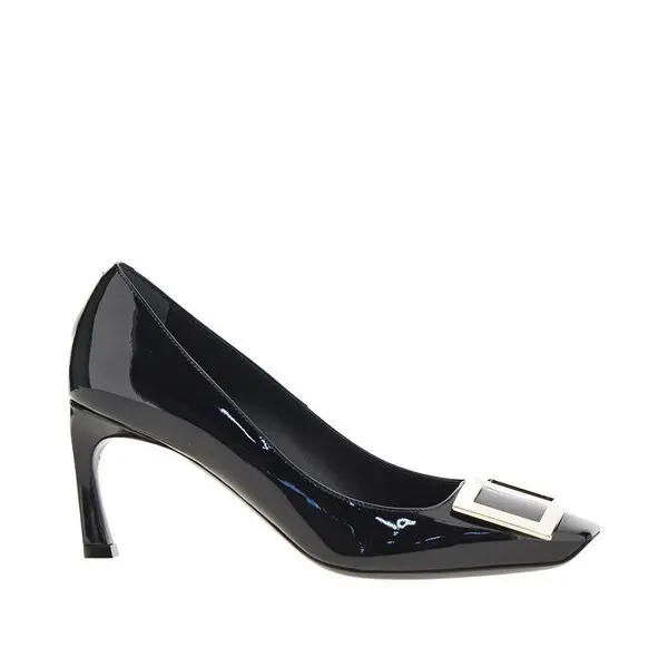 ROGER VIVIER Patent Leather Belle Vivier Trompette Pumps With Gold-finished Buckle - Black