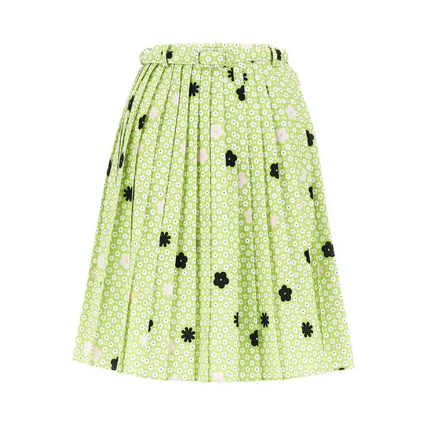 MAISON MARGIELA Floral Print Pleated Skirt - Green