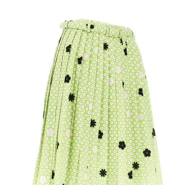 MAISON MARGIELA Floral Print Pleated Skirt