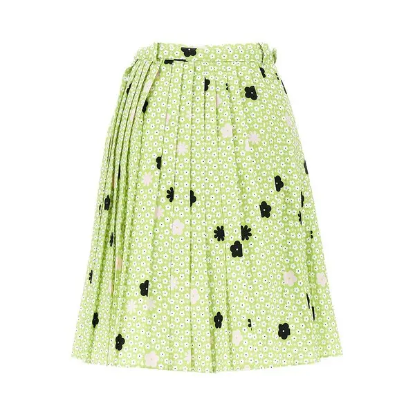 MAISON MARGIELA Floral Print Pleated Skirt