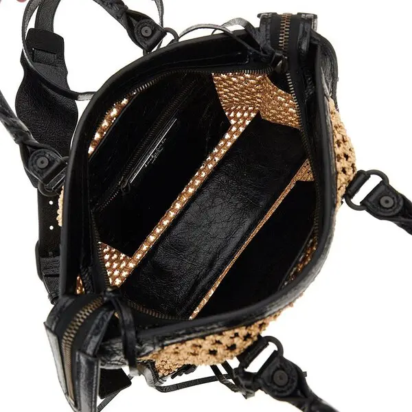 Balenciaga Raffia And Leather Small 'le City' Bag