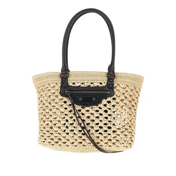 Balenciaga Raffia Medium 'le City' Basket Bag - Beige