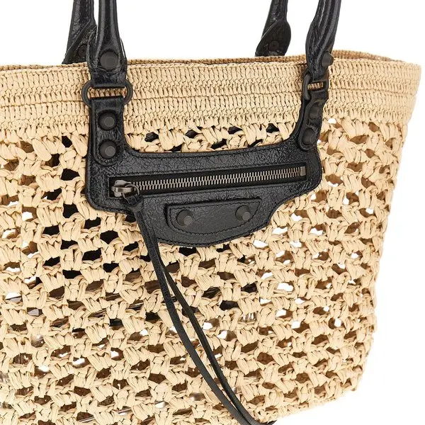 Balenciaga Raffia Medium 'le City' Basket Bag - Beige