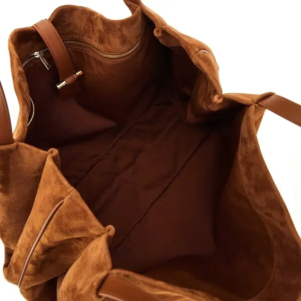 FERRAGAMO Suede Leather Mia Tote Bag