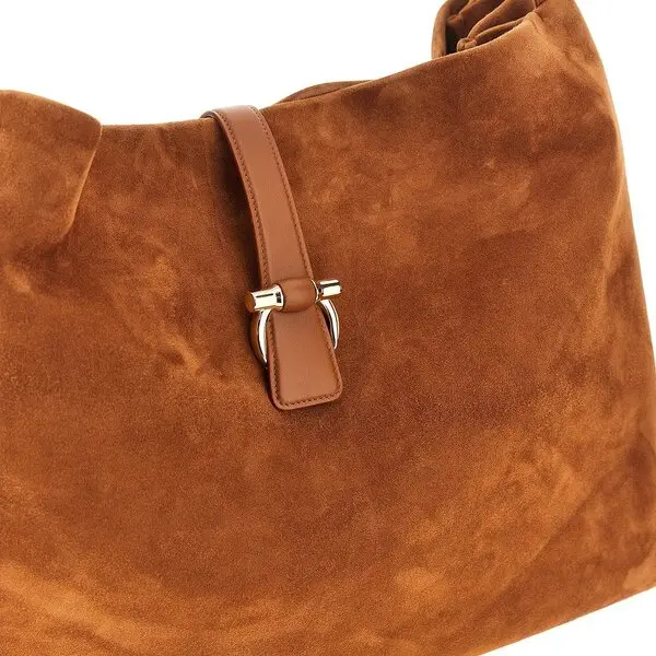 FERRAGAMO Suede Leather Mia Tote Bag