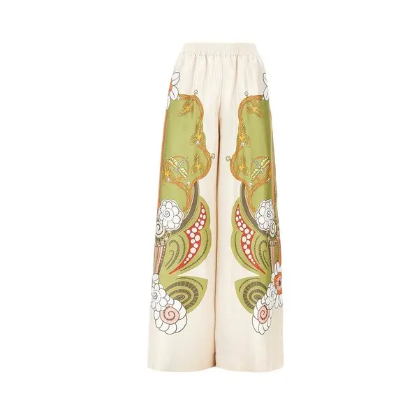 La DoubleJ Printed Silk Palazzo Pants - Multicolor