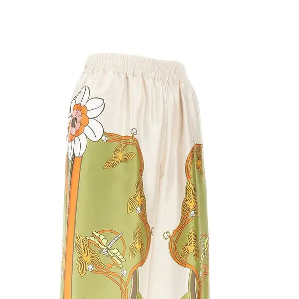 La DoubleJ Printed Silk Palazzo Pants