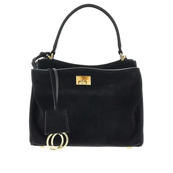Balenciaga Suede Leather Mini Rodeo Bag - Black