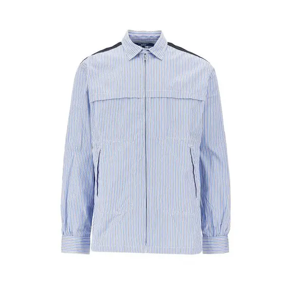 Junya Watanabe Striped Overshirt With Deni Inserts An - Blue
