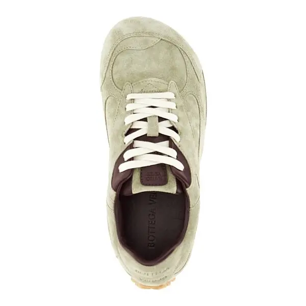 Bottega Veneta Orbit Flash Suede Leather Sneakers - Green