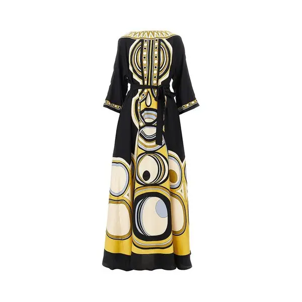 La DoubleJ Printed Silk Sanctuary Placéé Long Dress - Multicolor
