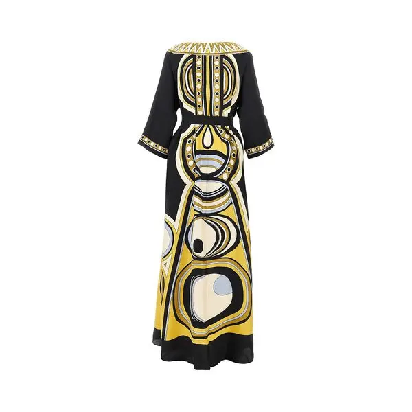 La DoubleJ Printed Silk Sanctuary Placéé Long Dress - Multicolor