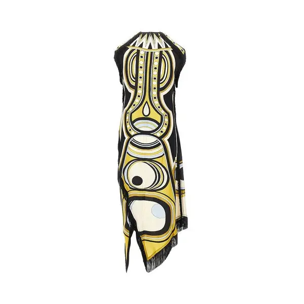 La DoubleJ Printed Silk Scarf Midi Dress