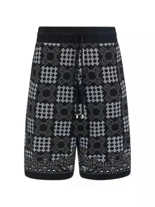 Amiri Checker Track Shorts - Black