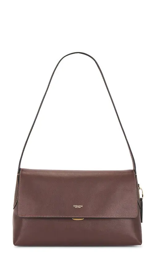 COACH Natural Grain Leather Chelsea Shoulder Bag 30 In Brown - Maple