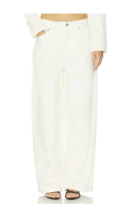 EB DENIM Brea Relaxed Baggy Jeans In White - Bone