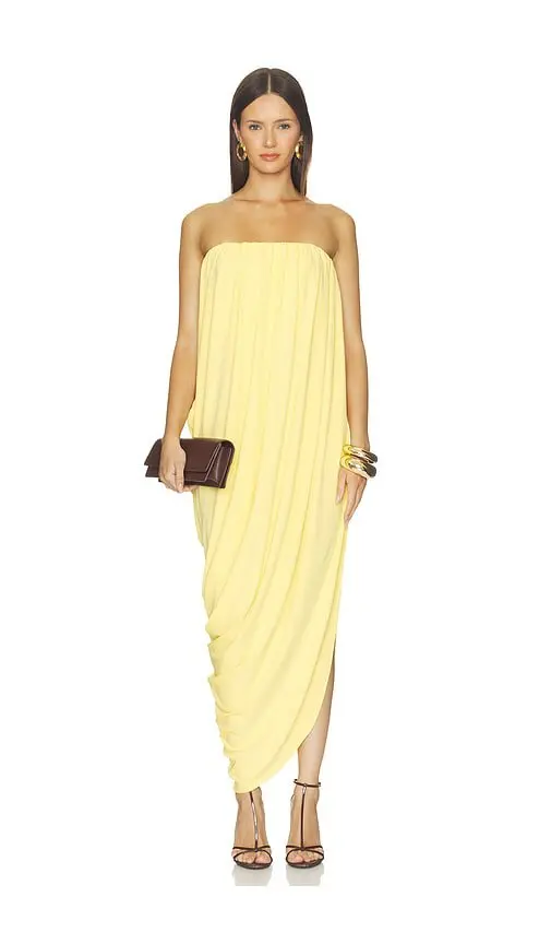 Ronny Kobo Ophir Draped Strapless Dress