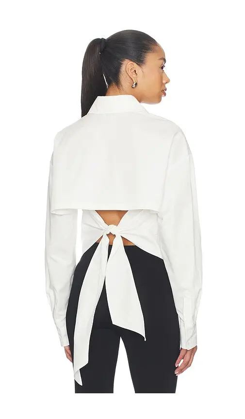 MARKGONG Tie-back Shirt With Metallic Pointed Collar