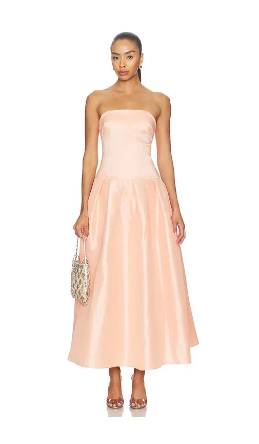 MORE TO COME Cambria Strapless Dress - Peach