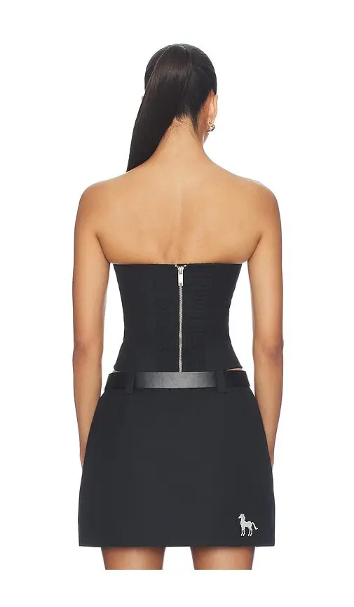 MARKGONG Floral Embroidered Strapless Top