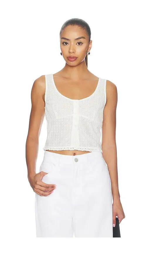 Good American The Eyelet Top - White