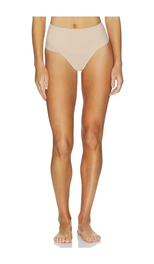 Spanx Supersmooth Undie-tectable Thong In Tan - Chai