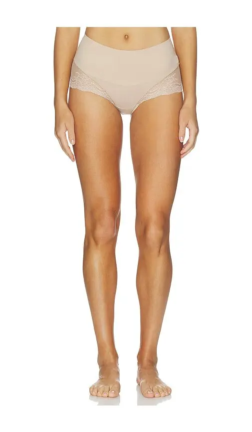 Spanx Supersmooth Undie-tectable Lace Hi Hipster In Tan - Chai