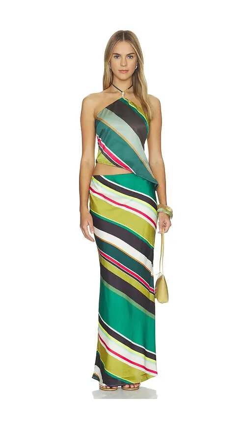 SEVEN WONDERS Asymmetrical Hem Halter Top