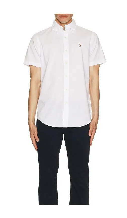 Polo Ralph Lauren Short Sleeve Chambray Sport Shirt - White