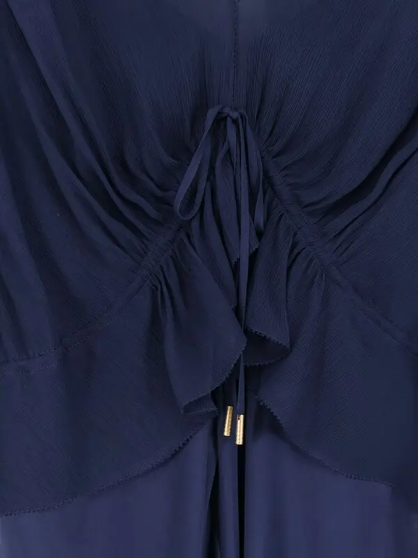 Alberta Ferretti Satin Long Dress