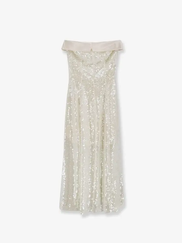 Alberta Ferretti Dress With Sequins - White