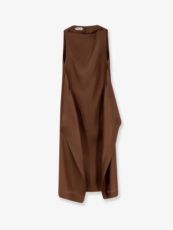 Alberta Ferretti Silk Long Dress - Brown