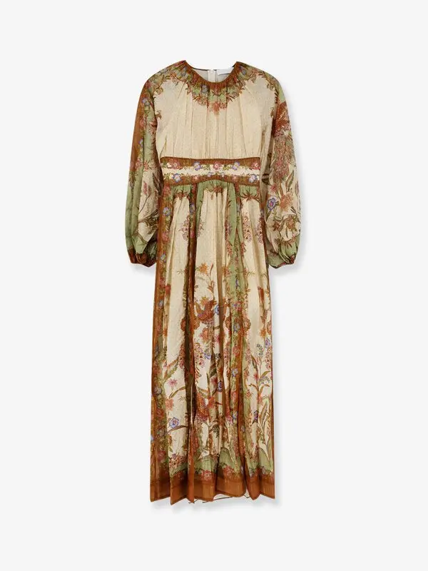 Zimmermann Indra Cotton And Silk Dress - Beige