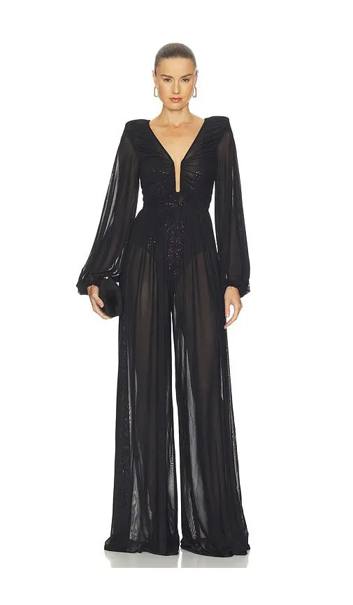 ZHIVAGO He Loved Her Pc Mesh Jumpsuit - Black