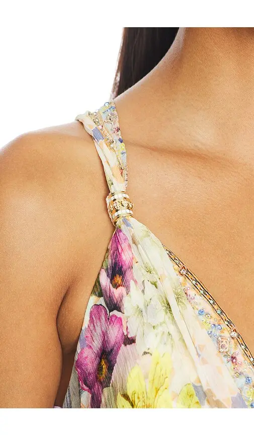 Camilla Bead Strap Gathered Panel Dress