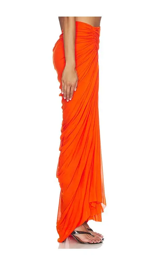 A.L.C. Cleo Ruched Maxi Skirt - Orange