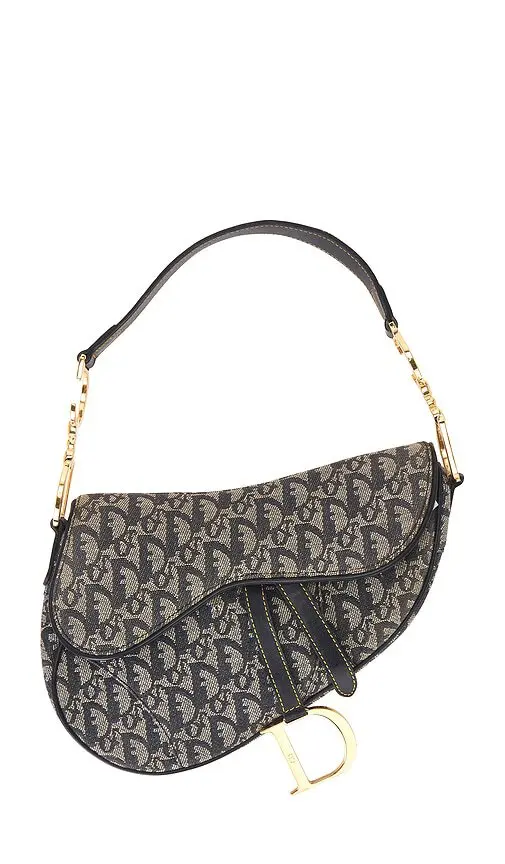 FWRD RENEW Dior Trotter Oblique Saddle Bag - Blue