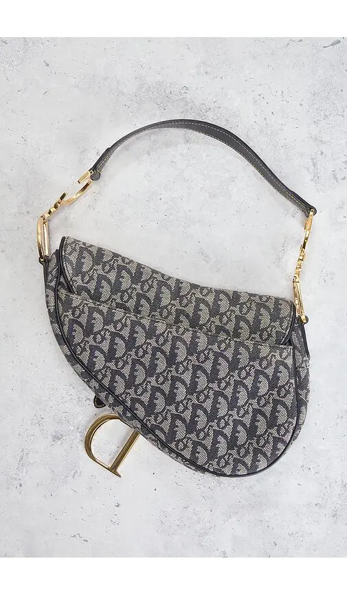 FWRD RENEW Dior Trotter Oblique Saddle Bag - Blue