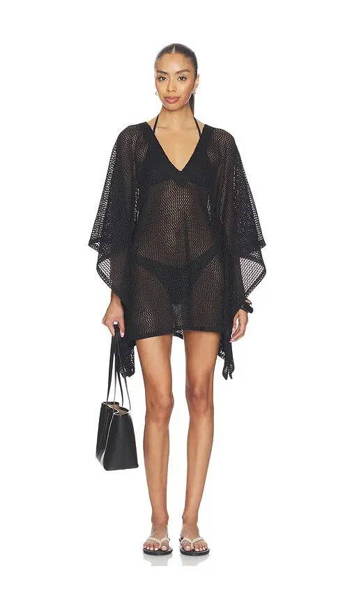 RIPLEY RADER Fishnet Caftan Short - Black