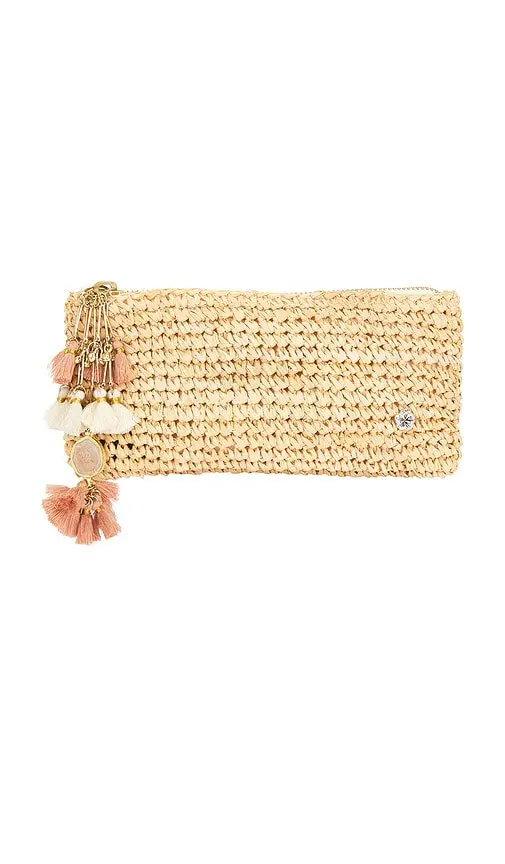 FLORABELLA Alegre Crochet Raffia Clutch - Neutral