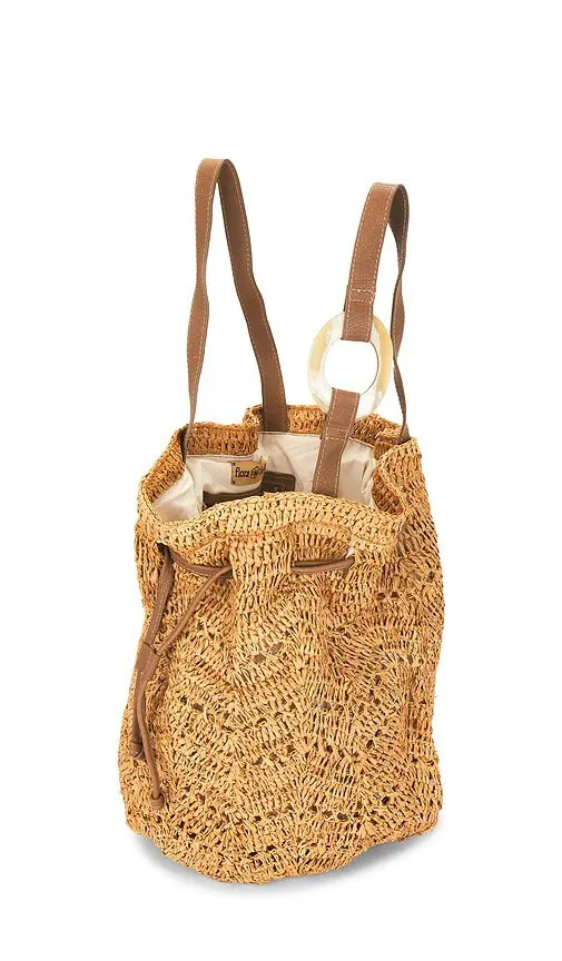 FLORABELLA Antilles Crochet Raffia And Leather Tote Bag