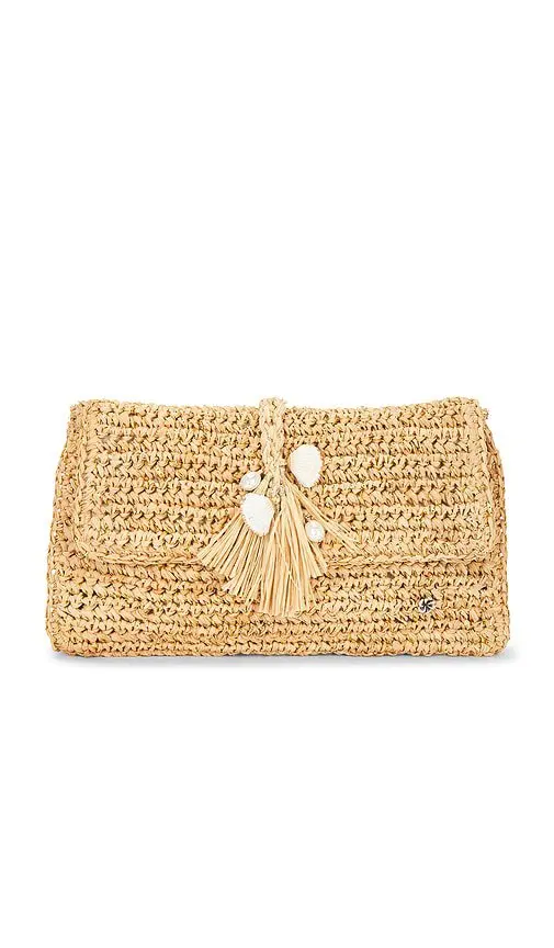 FLORABELLA Chastanet Crochet Raffia Clutch