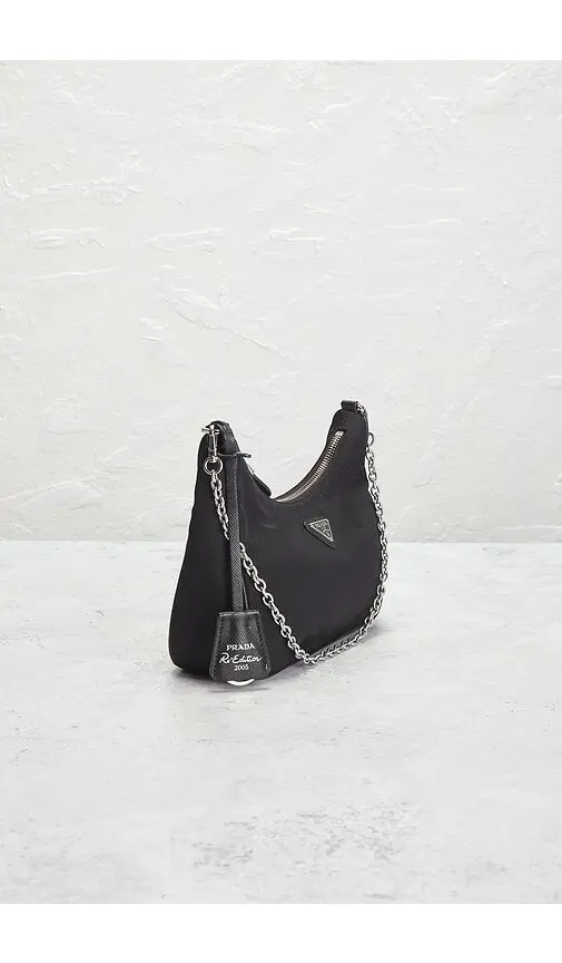 FWRD RENEW Prada Re-edition 2005 Re-nylon Shoulder Bag - Black
